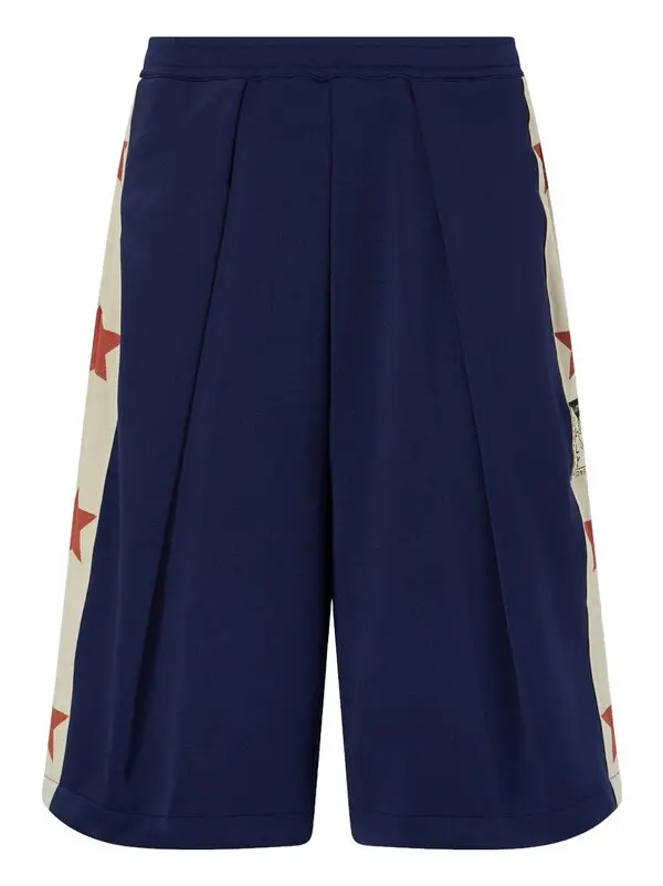 Kapital Kome-kome Straight-leg Satin-jersey Shorts - Blue