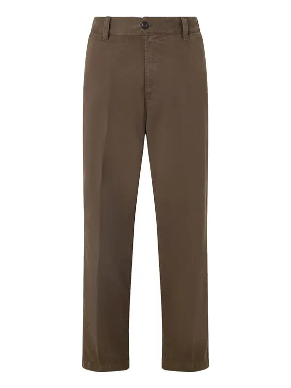 DRAKE'S Straight-leg Peached Cotton-twill Trousers - Brown