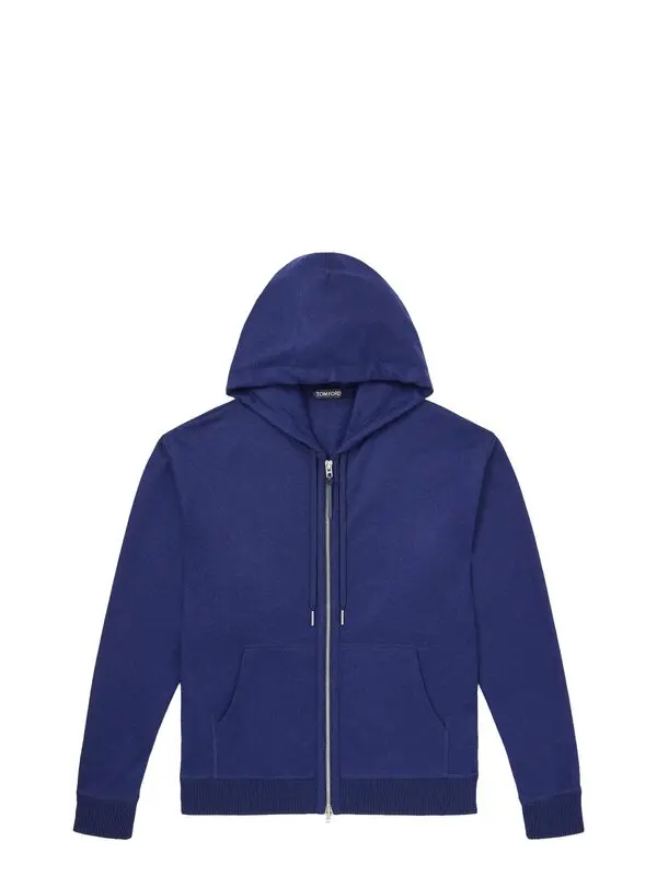 TOM FORD Cashmere Zip-up Hoodie - Blue