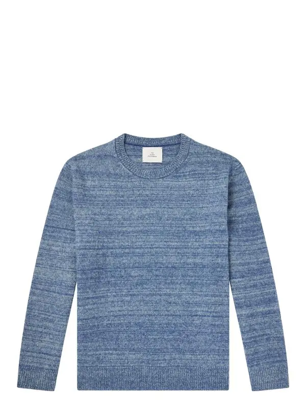 THE ELDER STATESMAN Nimbus Striped Crew Neck Sweater - Blue