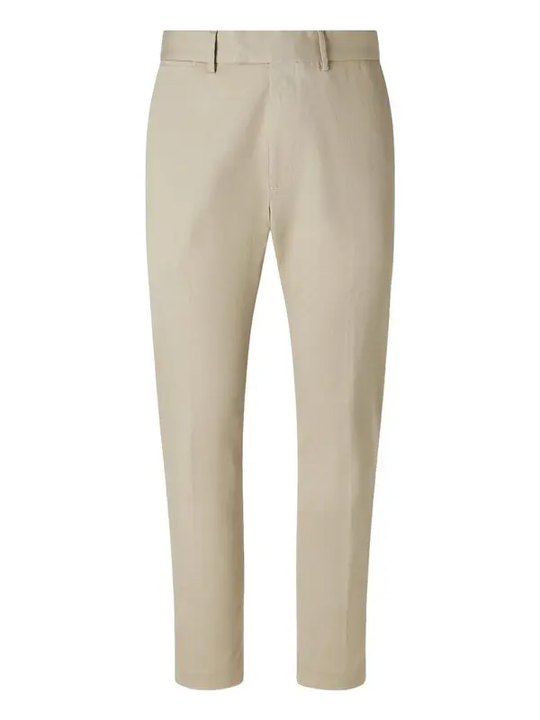 TOM FORD Tapered Cotton-blend Twill Trousers - Neutrals