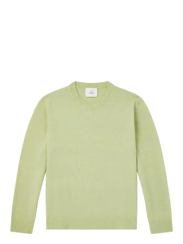 THE ELDER STATESMAN Nimbus Cashmere And Silk-blend Crew Neck Sweater - Green