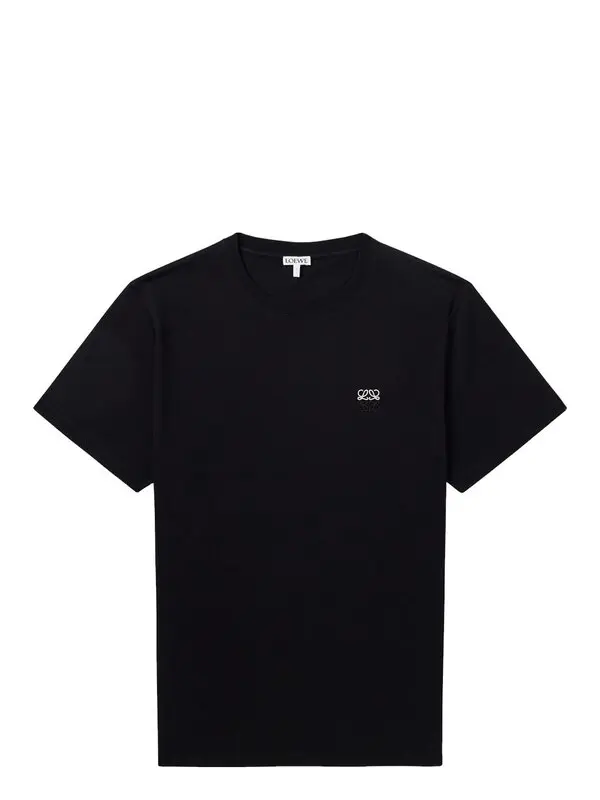 Loewe Anagram-embroidered Cotton-jersey T-shirt - Black