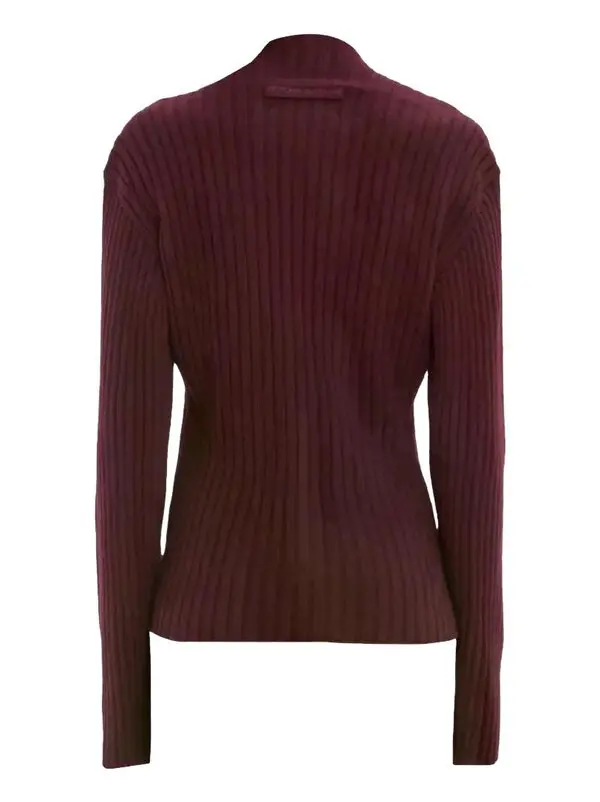 Victoria Beckham Ribbed Knit Cut-out Sweater - Red