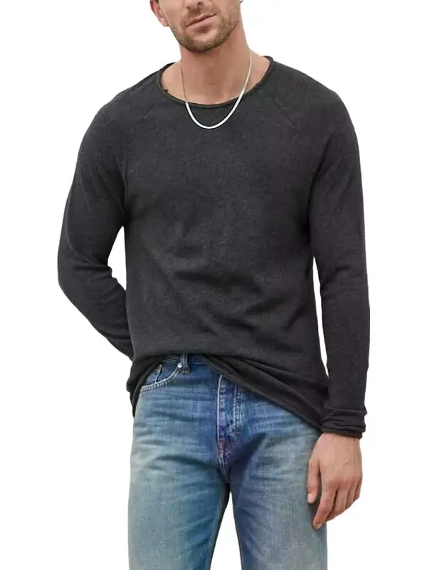 American Vintage Raw-edge Raglan-sleeve T-shirt - Grey