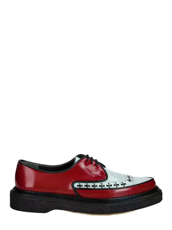 ADIEU PARIS Woven Detail Derby Shoes - Red