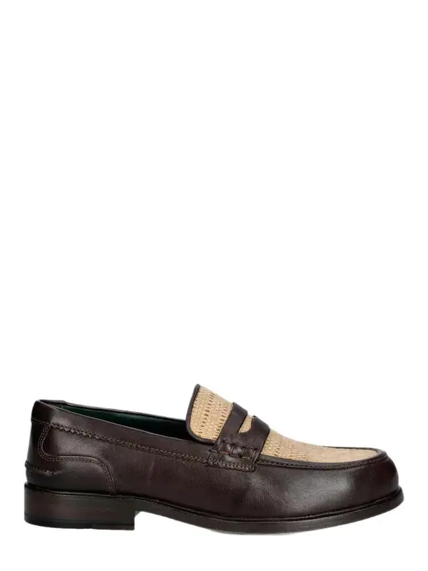 Clarks Woven Panel Penny Loafers - Brown