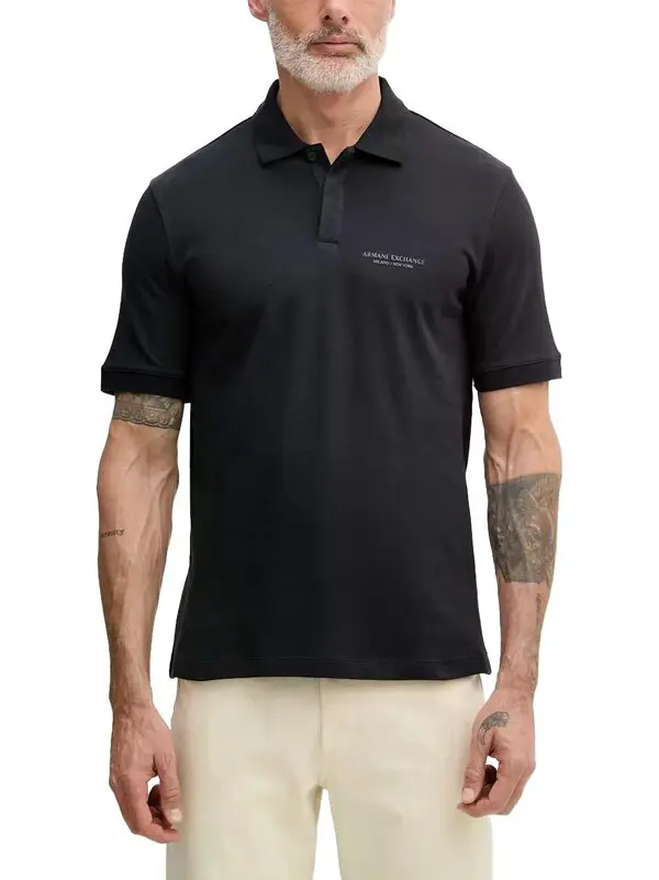 Armani Exchange Logo-print Piqué Polo Shirt - Blue