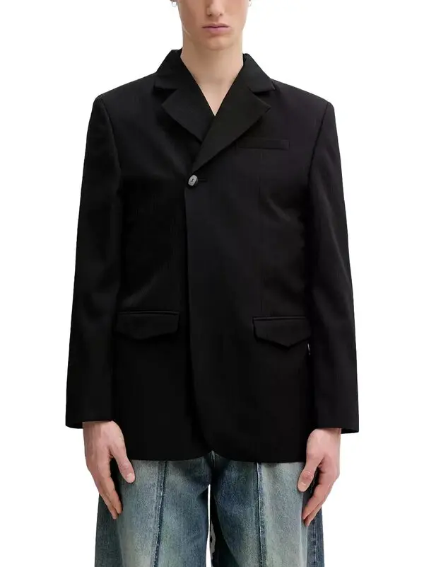 ADER ERROR Pinstripe Asymmetric Blazer - Black