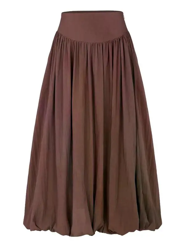 NICHOLAS Zaira Midi Bubble Skirt - Brown