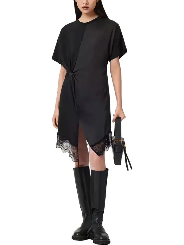 ALLSAINTS Lace-trim Twisted Dress - Black