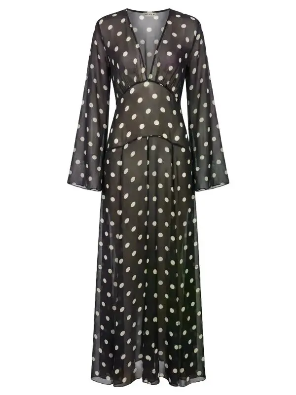 NICHOLAS Marella V-neck Maxi Dress - Black