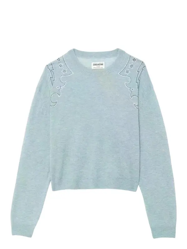 Zadig&Voltaire Swapy Cashmere Jumper With Rhinestones - Blue