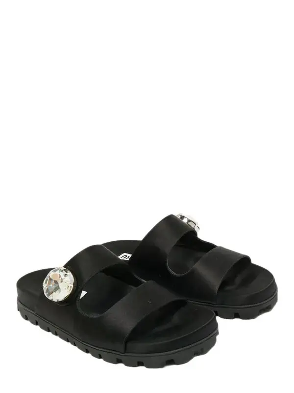 Miu Miu Embellished Sandals - Black