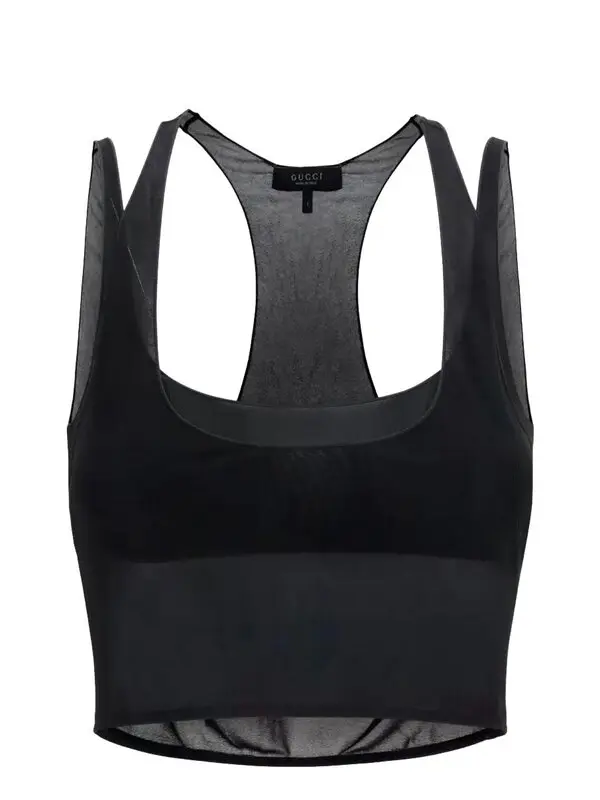 Gucci Crepe Jersey Bralette - Black