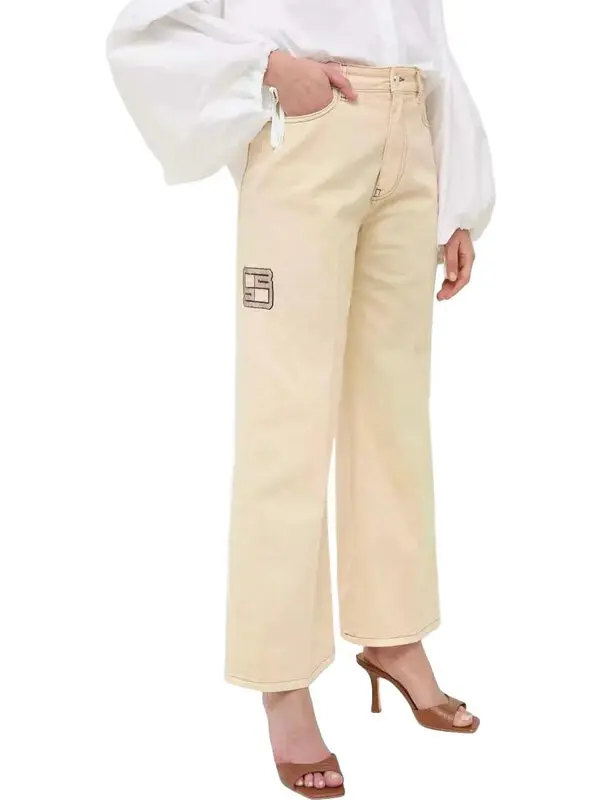 Beatrice B Logo Patch Jeans - Neutrals