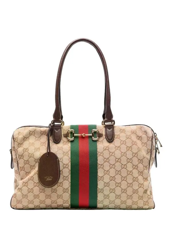Gucci Gg Supreme Boston Bag - Neutrals