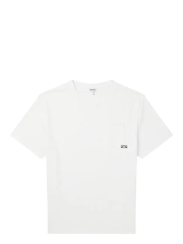 Loewe Anagram-embroidered Cotton-jersey T-shirt - White
