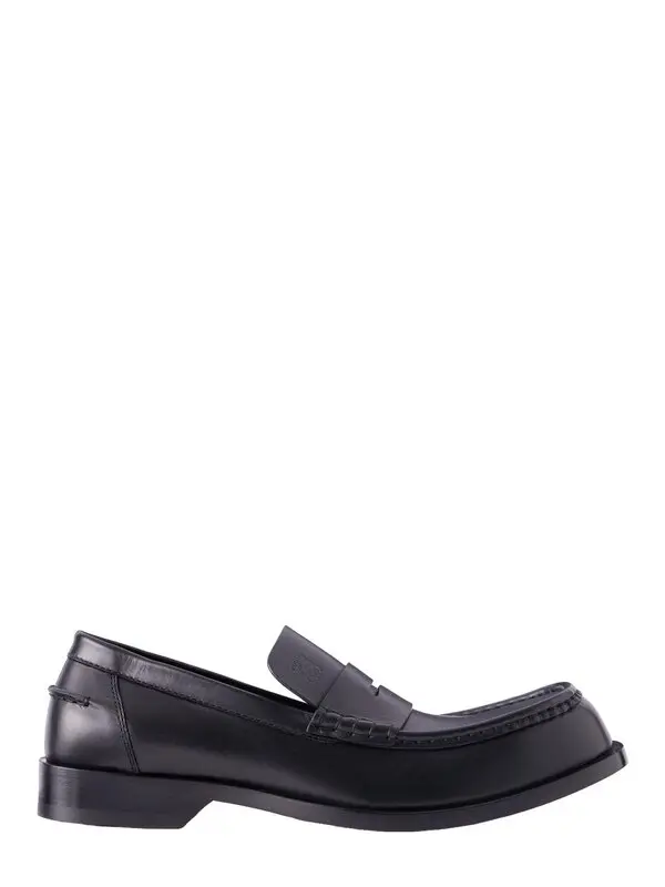 Loewe Bobine Anagram Debossed Leather Loafers - Black