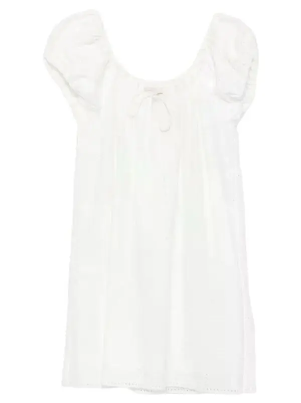 Faithfull The Brand Serafina Puff-sleeve Mini Dress - White