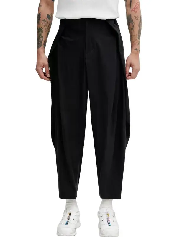 ADER ERROR Pleated Tapered-leg Trousers - Black