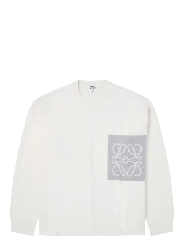 Loewe Anagram Intarsia Knitted Sweater - White