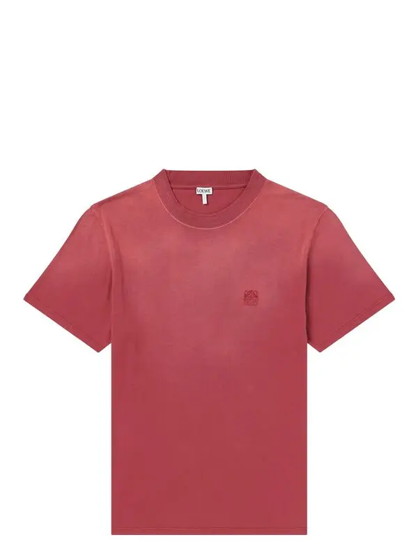 Loewe Anagram-embroidered Cotton-jersey T-shirt - Red
