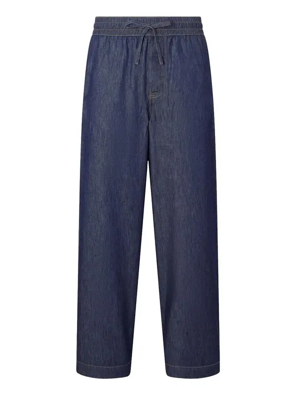 Loewe Anagram Detailed Wide-leg Jeans - Blue