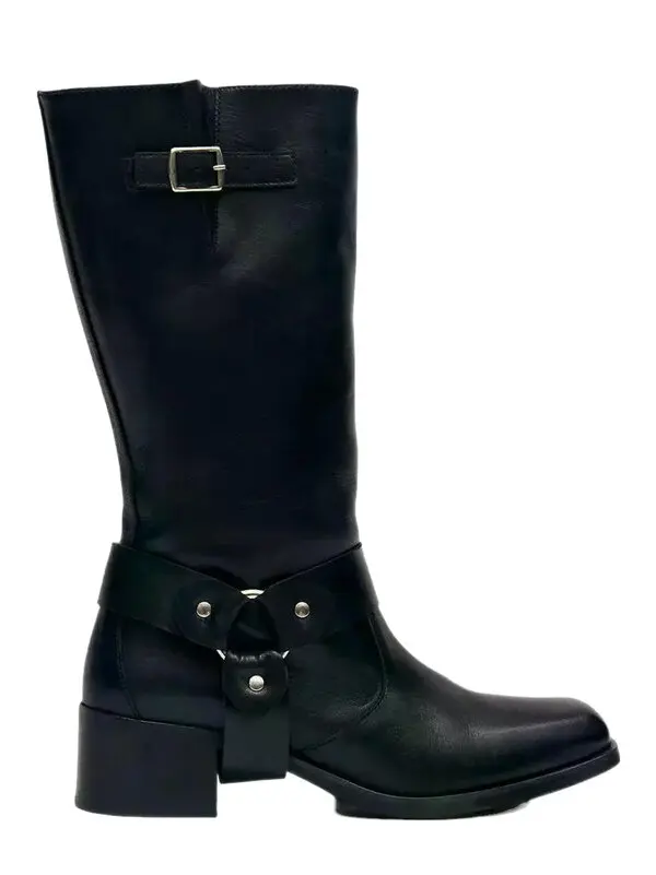 ALOHAS Harness Detail Boots - Black