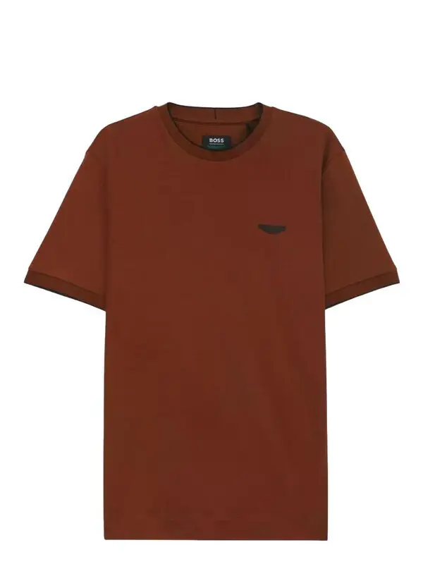 BOSS Aston Martin T-shirt In Mercerized Cotton - Brown
