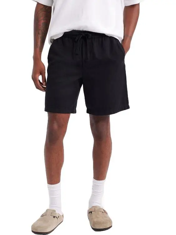 Brooklyn Industries Loose Fit Woven Drawstring Shorts - Jet Black