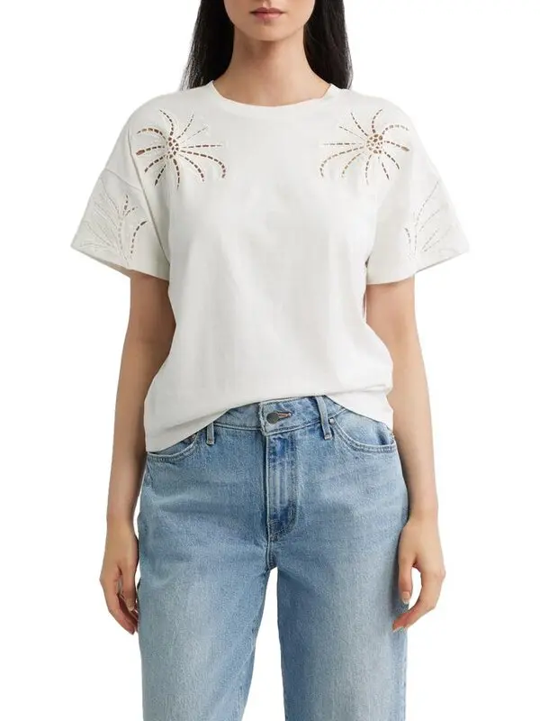 Rag & Bone Floral Cutout T-shirt - White
