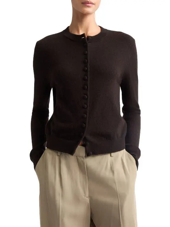 LISA YANG Wilona Cashmere Cardigan - Dark Oak