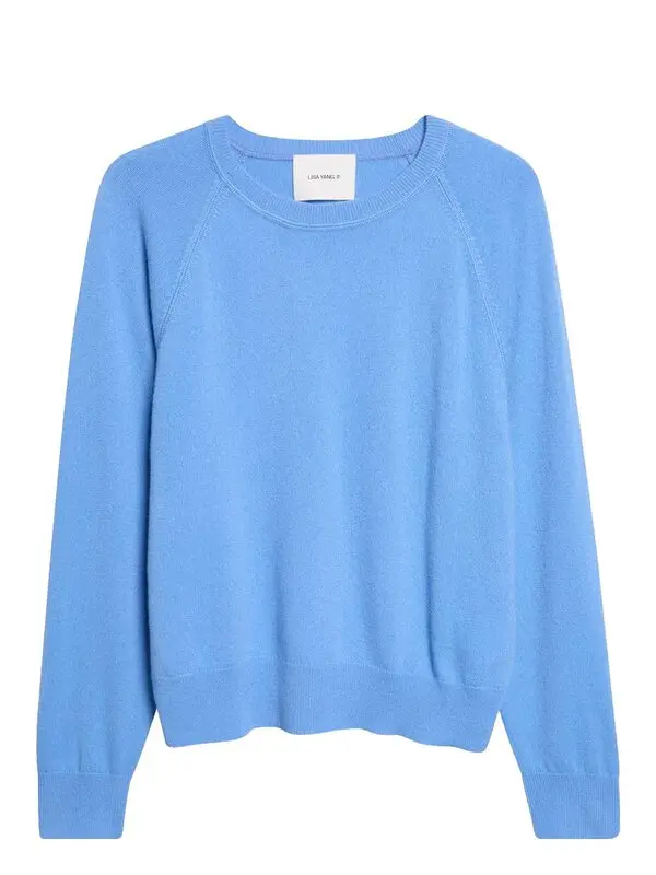 LISA YANG Cambrie Cashmere Raglan Sleeve Sweater - Azure
