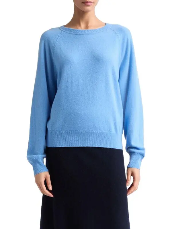 LISA YANG Cambrie Cashmere Raglan Sleeve Sweater - Azure
