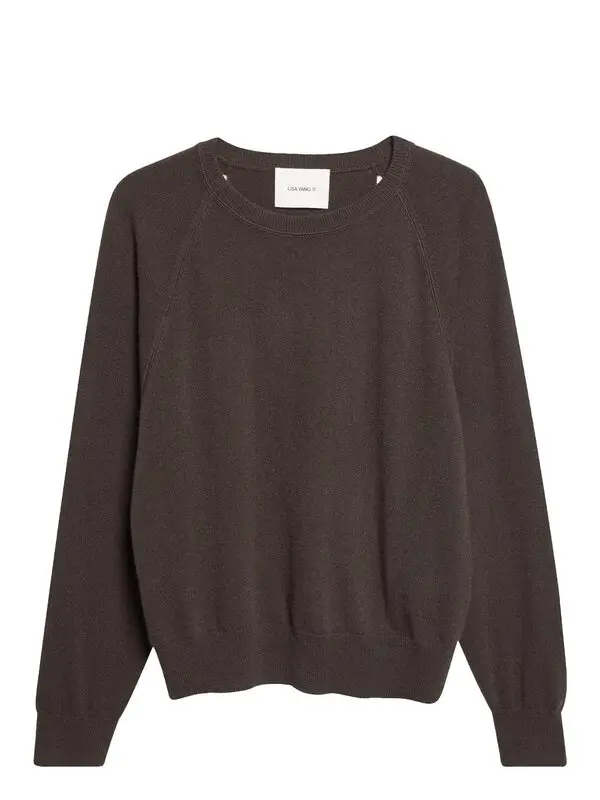 LISA YANG Cambrie Cashmere Raglan Sleeve Sweater - Dark Fern