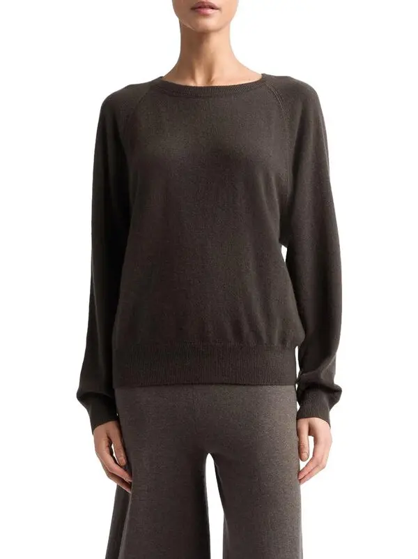 LISA YANG Cambrie Cashmere Raglan Sleeve Sweater - Dark Fern