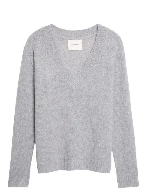 LISA YANG Leona V-neck Cashmere & Silk Sweater - Cloudy