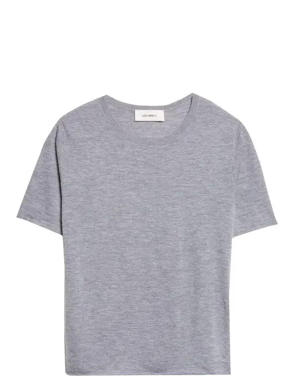 LISA YANG Ari Short Sleeve Cashmere Sweater - Dark Mist
