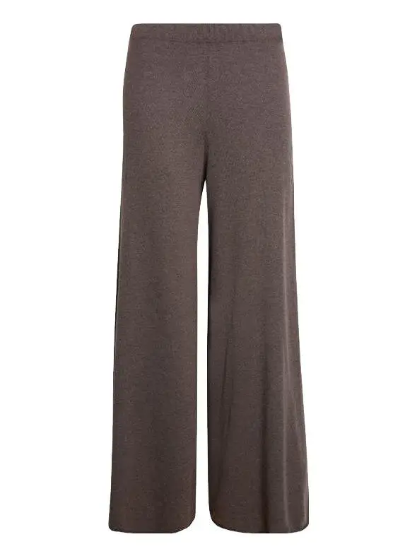 LISA YANG Ainsley Cotton & Cashmere Wide Leg Pants - Deep Walnut