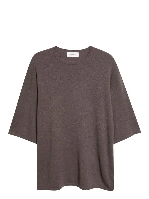 LISA YANG Agnette Oversize Cotton & Cashmere Sweater - Deep Walnut