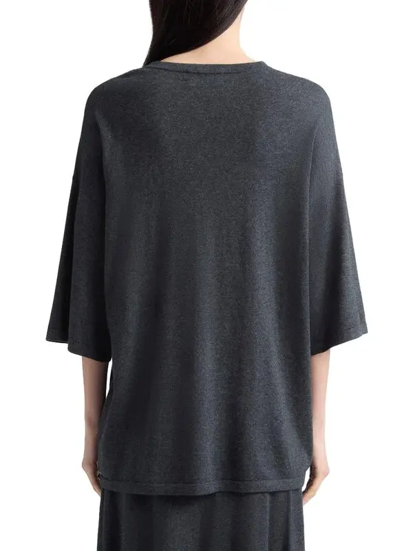 LISA YANG Agnette Oversize Cotton & Cashmere Sweater - Eclipse