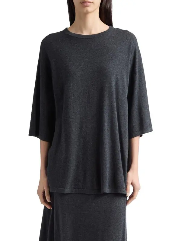 LISA YANG Agnette Oversize Cotton & Cashmere Sweater - Eclipse