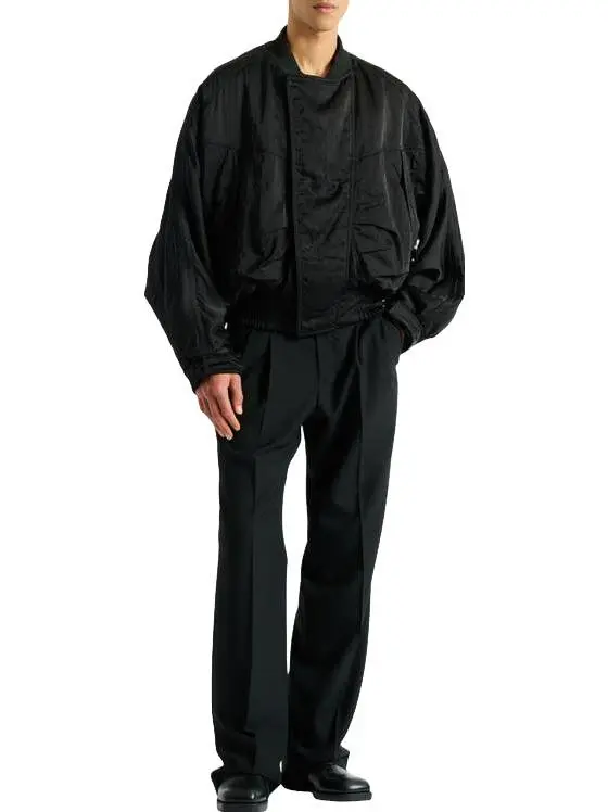 Balmain Textured Nylon Bomber Jacket - Black