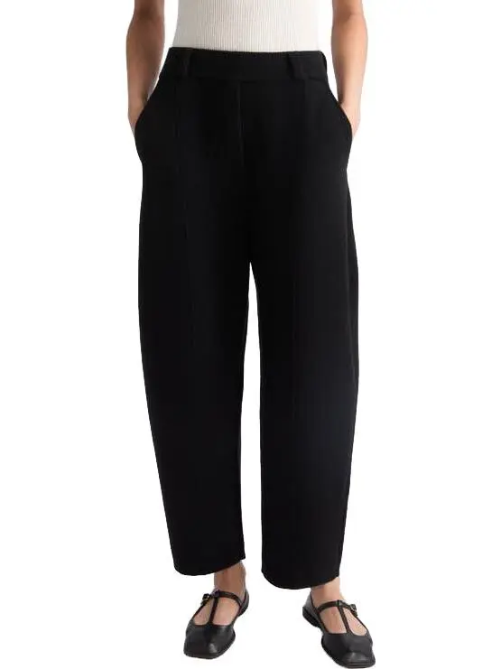 LISA YANG Cashmere Barrel Leg Sweater Pants - Black