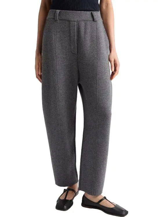 LISA YANG Cashmere Barrel Leg Sweater Pants - Graphite