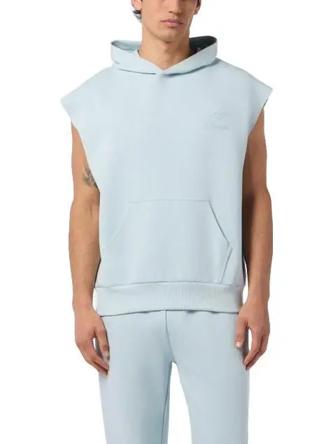 PLEIN SPORT Sleeveless Hoodie Vest Icon - Lightblue