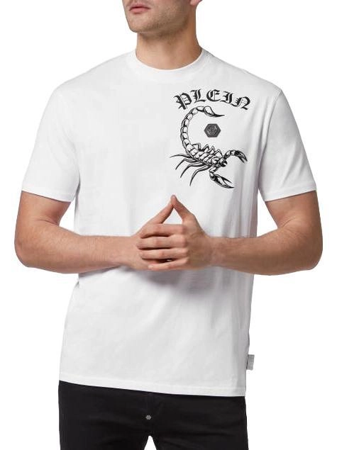 Philipp Plein T-shirt Round Neck Scorpion - White/black