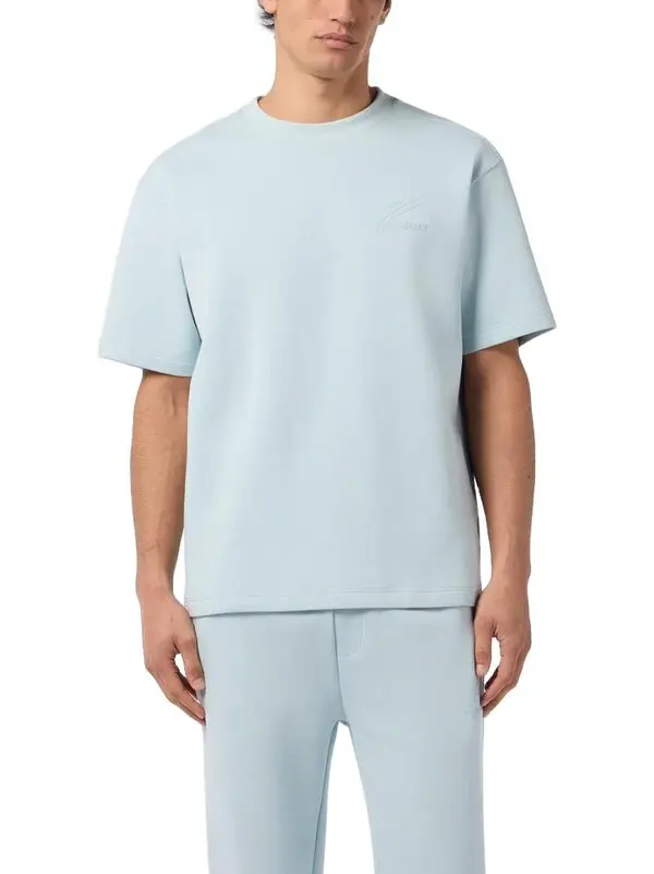 PLEIN SPORT Pique Round Neck T-shirt Icon - Lightblue