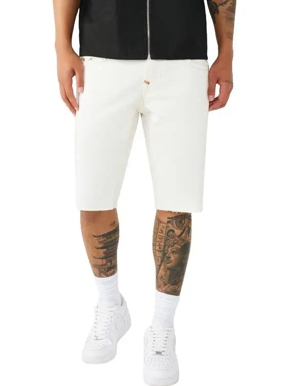 True Religion Ricky Super T Denim Shorts - Ecru